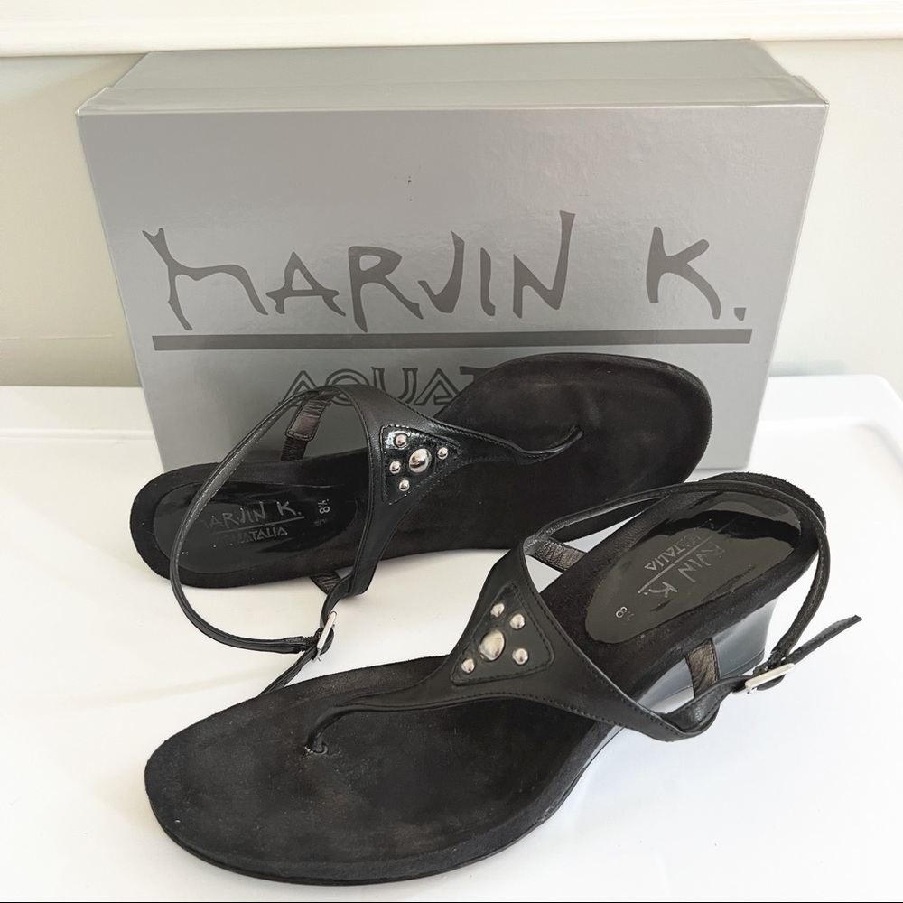 Marvin K Aquatalia Itch Black Nappa Leather Slingback… - Gem